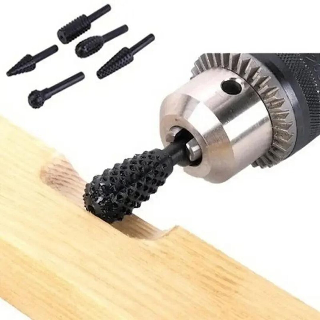 Carbon Steel Rotary Files Grinding Head, 5pcs, Titanium Round Shank ...