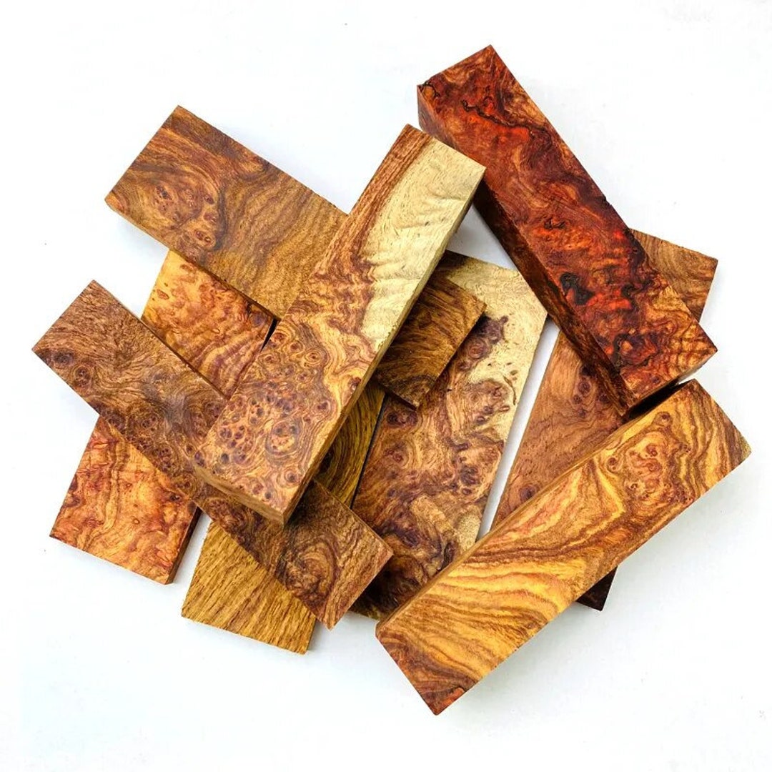 Solid Wood Knife Handle, Unfinished Wood Square Block, Laser Cutout ...