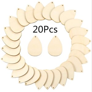Wooden Earrings Blanks 20/50 Pcs 2.16 X 1.45 Inch DIY Unfinished Laser ...