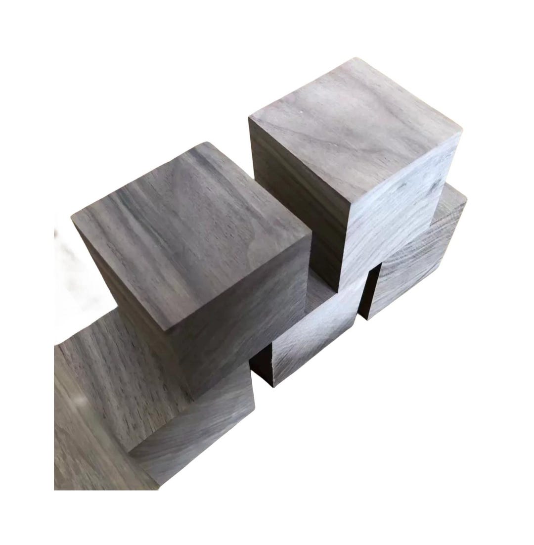 American Walnut Wood Block, Unfinished Cube, Stable, for DIY Craft ...