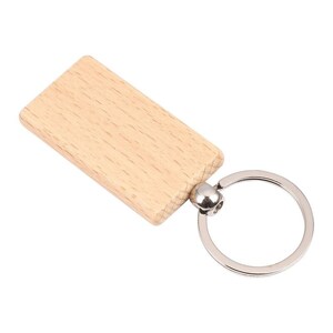 50 Pcs Wooden Key Tags 2.16*1.22inch, Rectangular Wooden Key Chain ...
