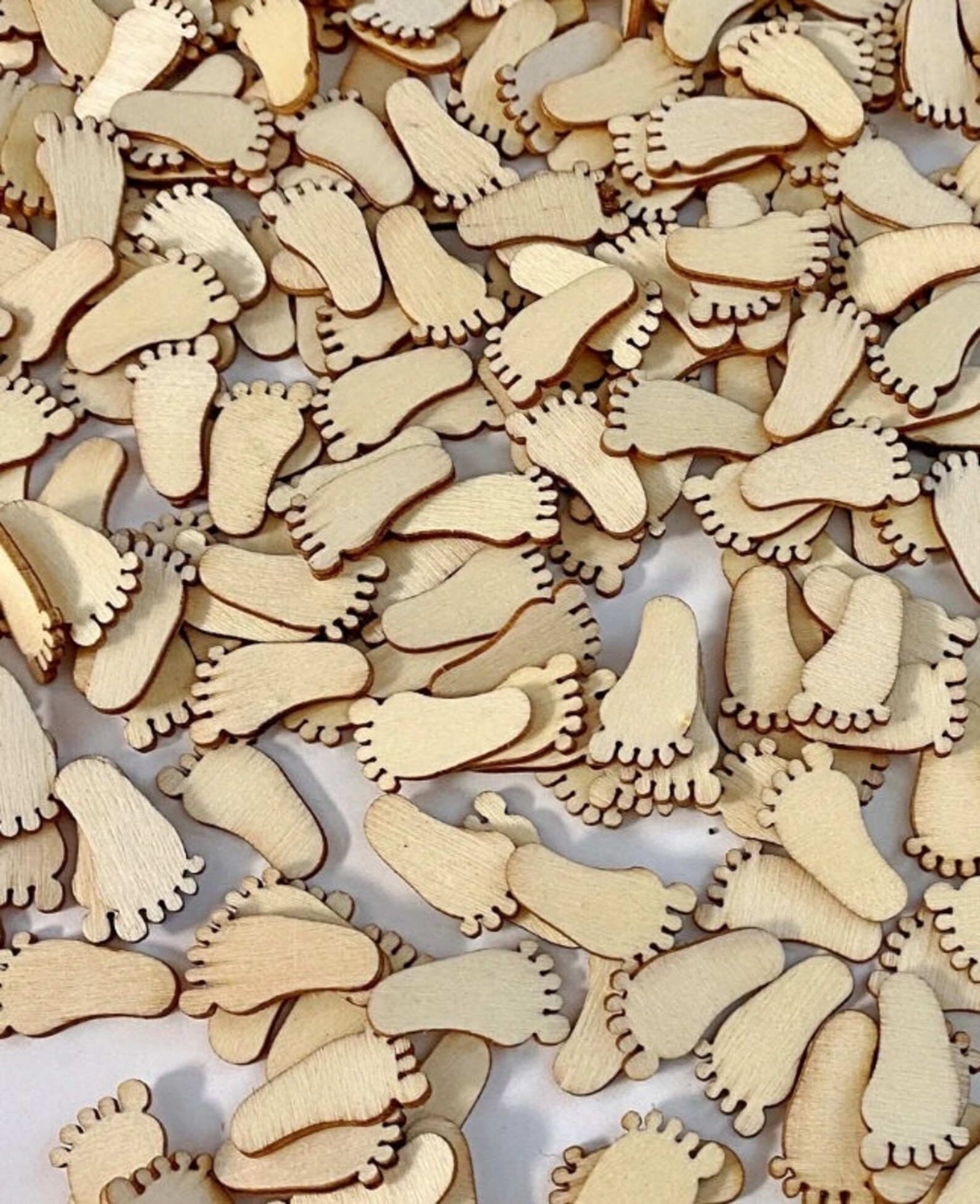 Wooden Blank Foot Shape 100 Pcs Tiny Wood Baby Feet Laser Cut - Etsy
