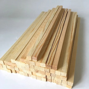 10 Pieces Natural Wood Stick, Unfinished Laser Cut Wood for DIY Craft ...