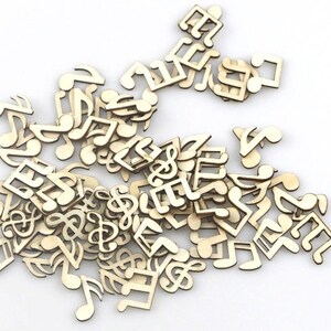 Mixed Music Notes Laser Cut Unfinished Wood Cutout Shapes, 100pcs ...