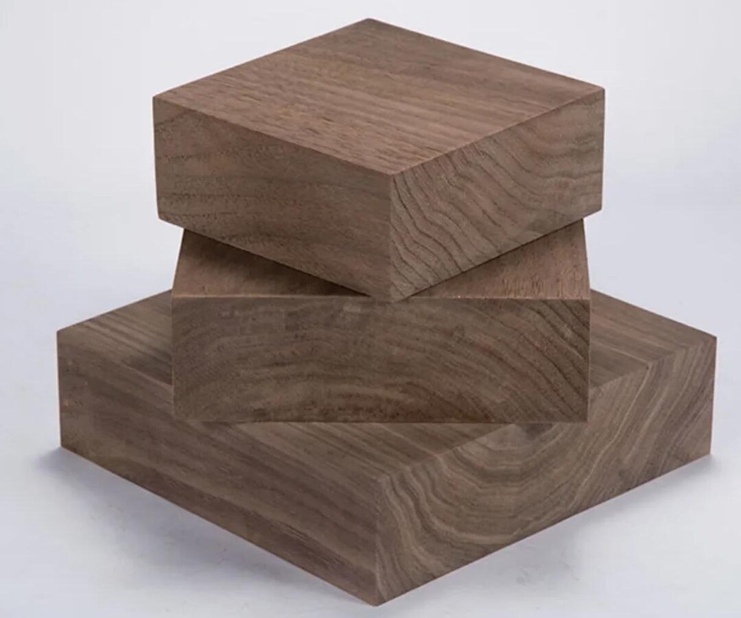 American Black Walnut Wood Block, Unfinished Thick Wood, for DIY Art ...