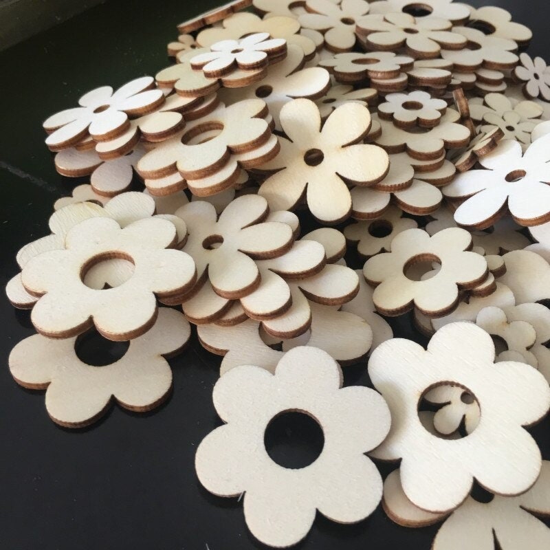 Laser Cut Flower Shapes Assorted Sizes 50pcs Wooden - Etsy