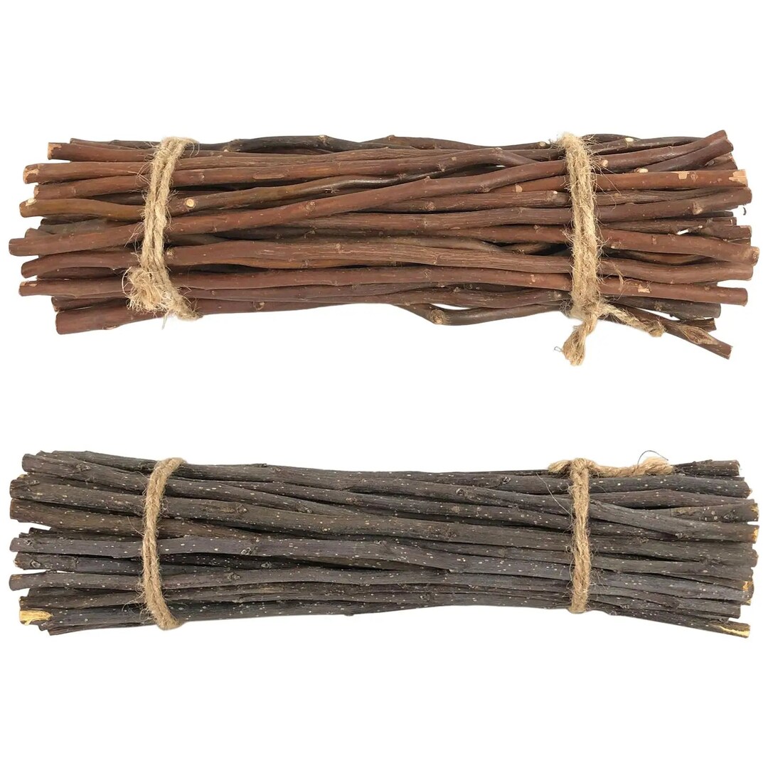 Natural Wood Sticks Rod Craft, 50 Pcs, Solid Tree Twigs, Rustic Home ...