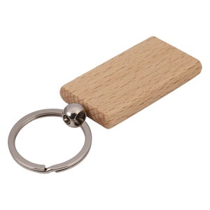 50 Pcs Wooden Key Tags 2.16*1.22inch, Rectangular Wooden Key Chain ...