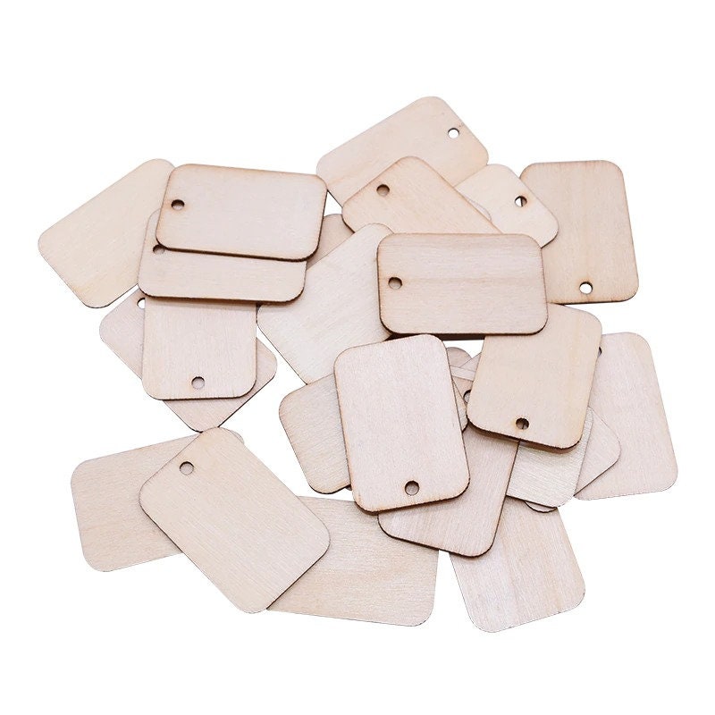 Unfinished Wood Tags Blanks Wooden Hanging Gift Label With - Etsy