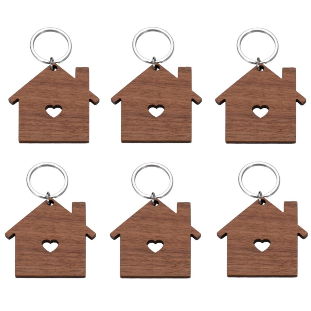 Laser Cut Wooden Keychain 100 Pcs/set Unfinished Hollow Out - Etsy