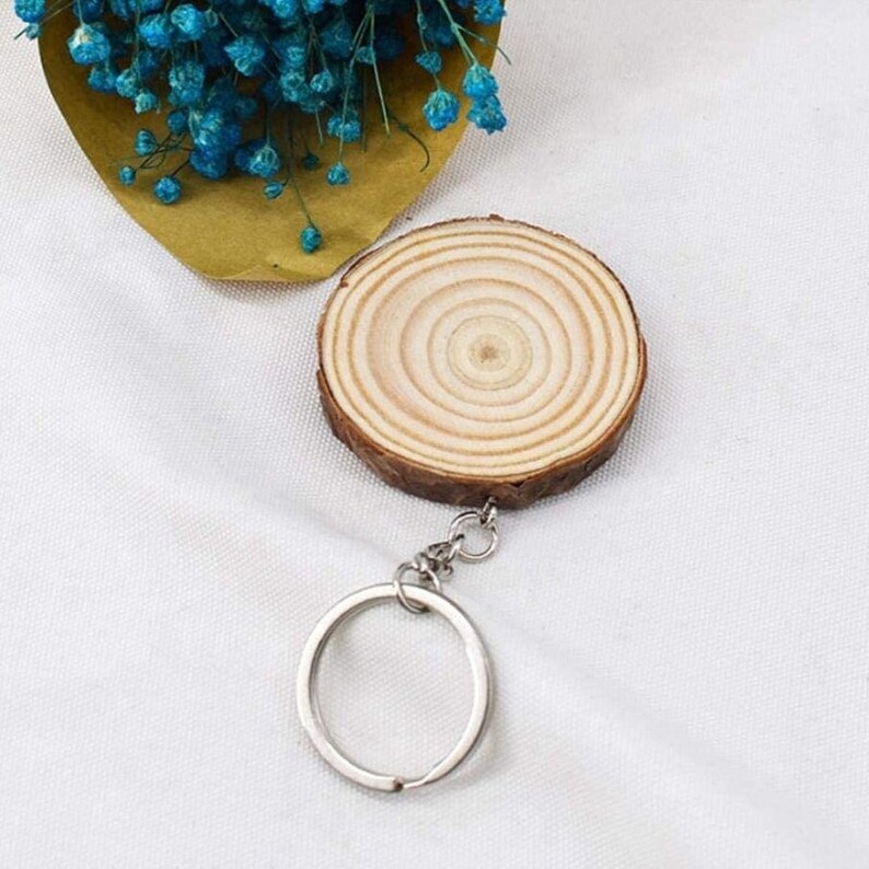 Personalized Round Wood Keychain 20pcs Paintable Log Slices - Etsy