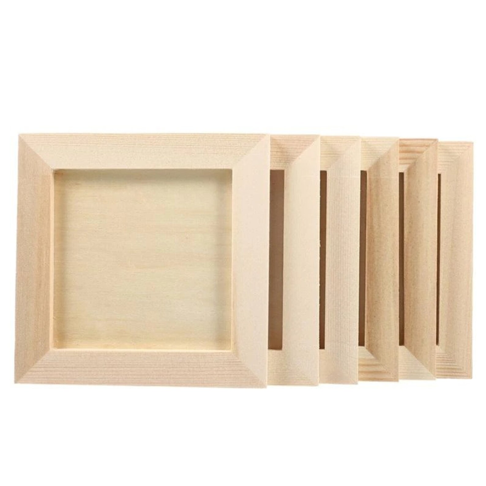 Unfinished Small Wood Frames Set 6pcs 12x12cm/ 4.72x4.72 Inch - Etsy