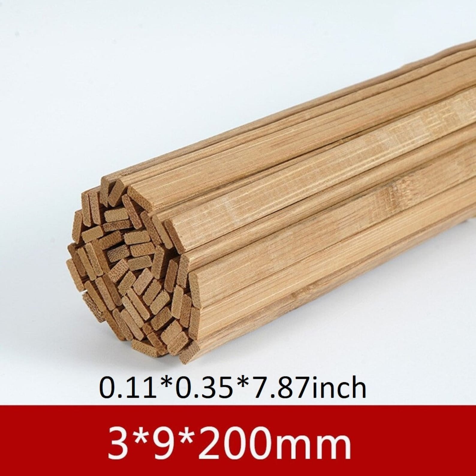 Natural Bamboo Thin Wood Strips, 10pcs Bamboo Plank Craft Material for ...