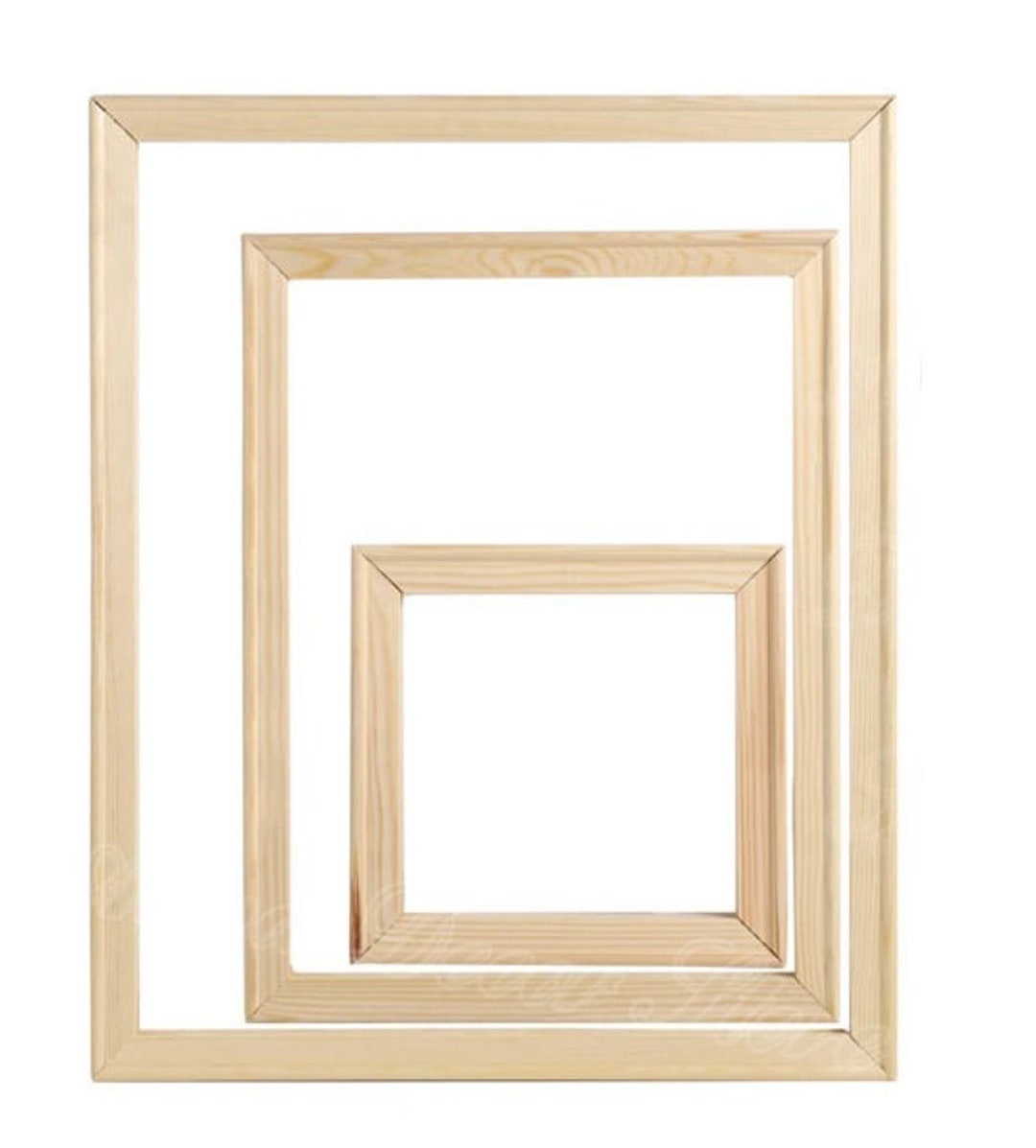DIY Blank Wooden Square Photo Frame Unfinished Natural Solid - Etsy