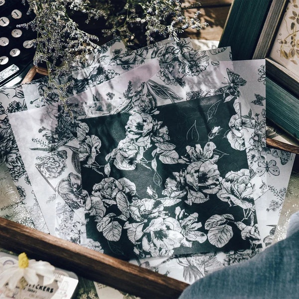 Floral Vellum Paper - Etsy