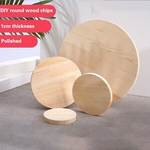 Round Wood Circles 10pcs 1cm Thick DIY Solid Wooden Rounds for Painting ...