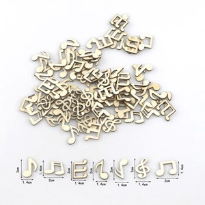 Mixed Music Notes Laser Cut Unfinished Wood Cutout Shapes, 100pcs ...