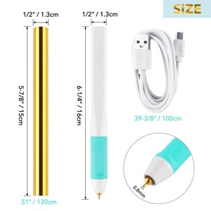 Hot Foil Quill Pen and Foil Paper, Heat Resistant Grip, USB Battery ...