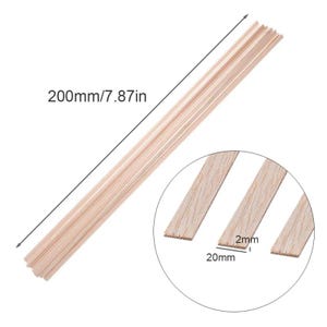 Natural Balsa Wood Strips, 20-50pcs, Unfinished Wood Square Cut, Smooth ...