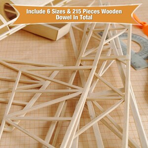 Balsa Wooden Strips Craft, 130pcs, Unfinished Natural Wood Sticks ...