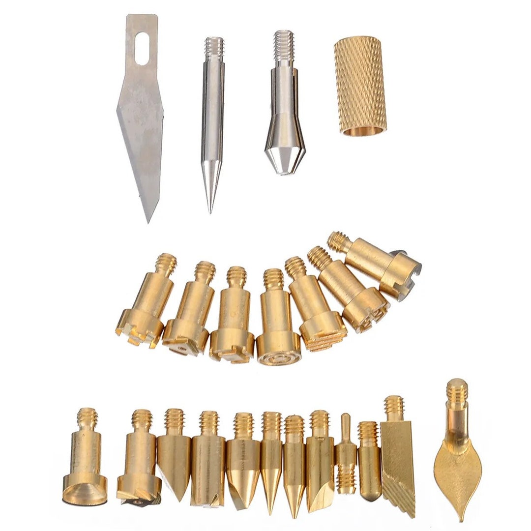 Wood Brass Burning Pen Tip, 22 Different Brass Tips, Handheld ...