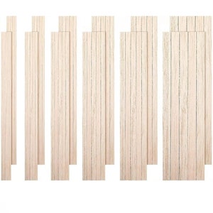 Balsa Wooden Strips Craft, 130pcs, Unfinished Natural Wood Sticks ...
