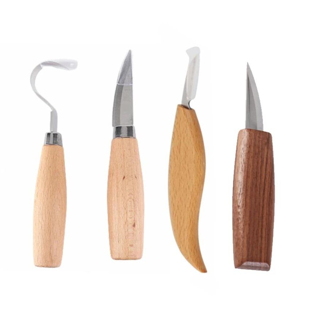 Wood Carving Chisel, Walnut Wood Handle, Steel Razor Sharp Head, for ...