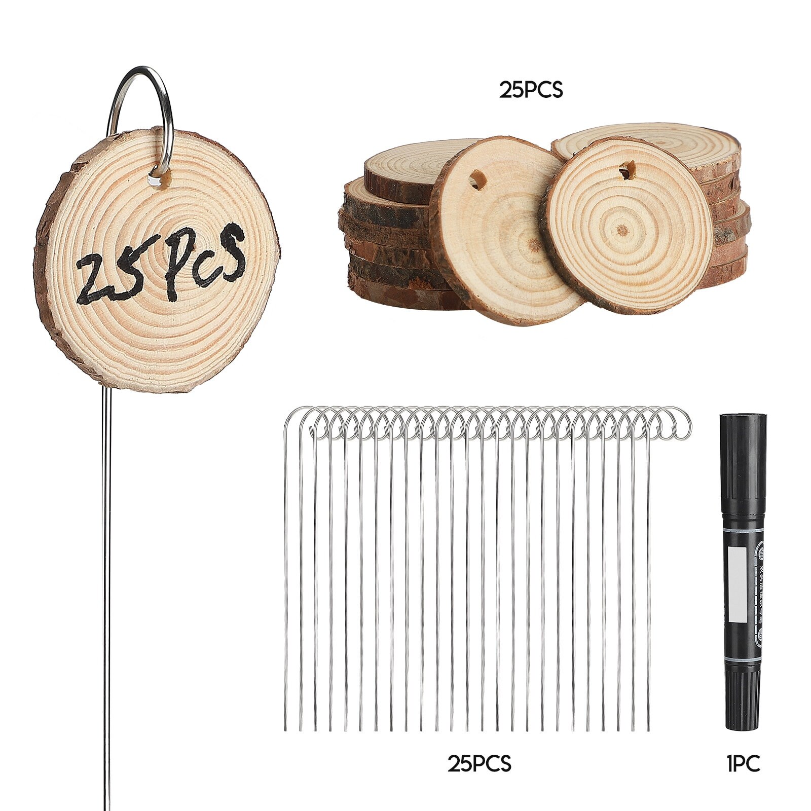 Blank Wood Plant Label With Stainless Steel Stake 25pcs/set - Etsy