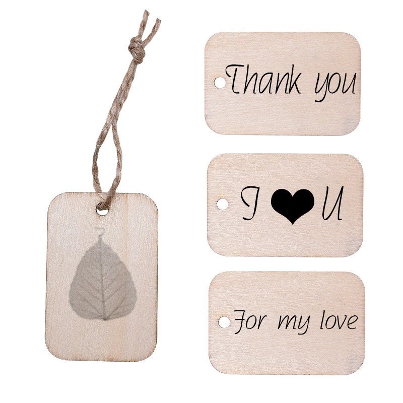 Unfinished Wood Tags Blanks Wooden Hanging Gift Label With - Etsy
