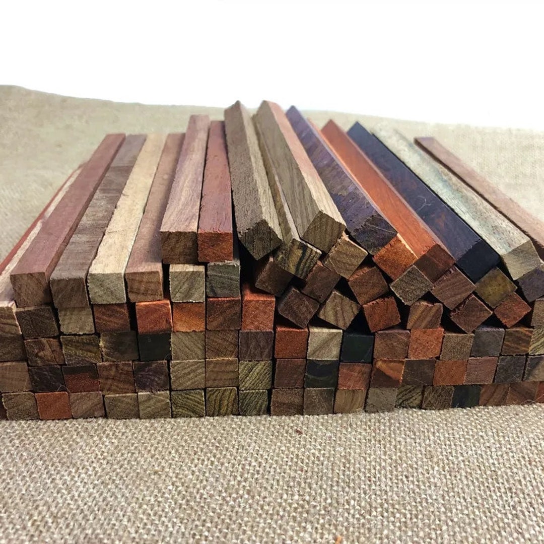 Rosewood Wood Square Sticks, 50 Pcs, Mixed Colors, Unfinished Wood ...