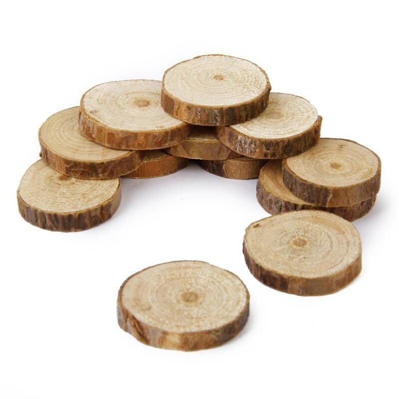 Round Rustic Wood Log Slices 30pcs 1-3CM Unfinished Wood Discs - Etsy
