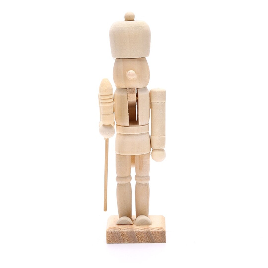 Wooden Plain Nutcracker Figurine, Unfinished Wood Doll, Smooth Edges ...