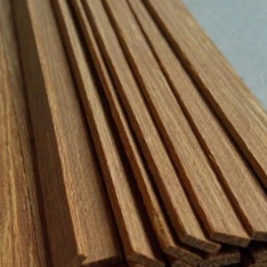 Natural Teak Wood Strip, 10pcs,thick Laser Cut Stick Slice, for DIY ...
