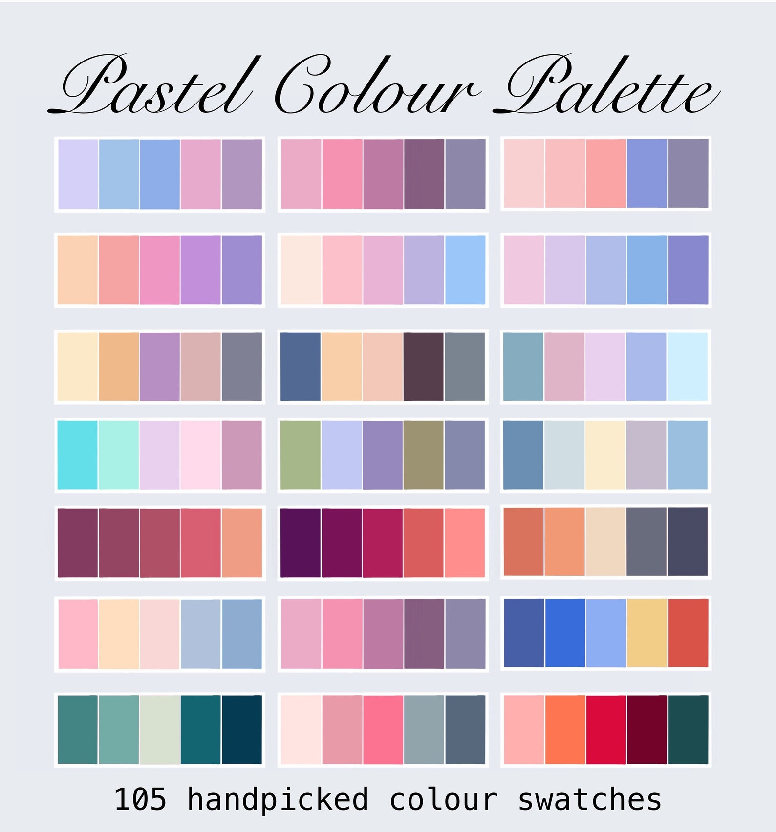 Procreate Palette Color Swatches Cottage Pastel Colours iPad Lettering ...