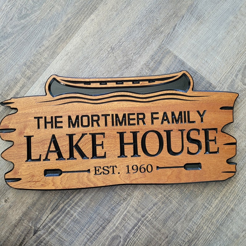 Custom Lake House Sign: Rustic Sapele Wood Cottage Decor - Etsy