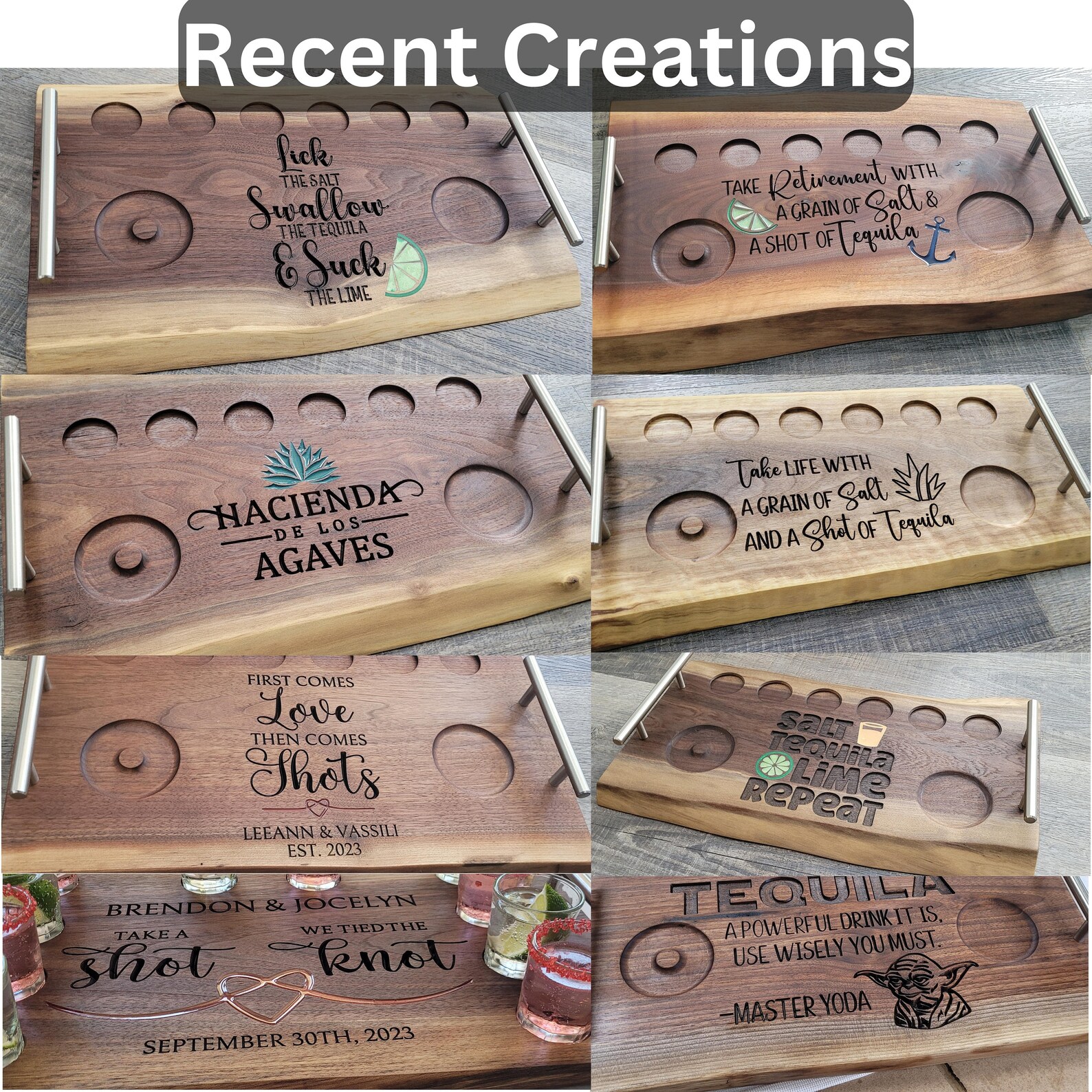 Custom Tequila Flight Board, Tequila Shot Board Gift Set, Personalized ...