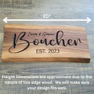 Personalized Walnut Name Sign: Rustic Live Edge Wood Decor - Etsy Canada
