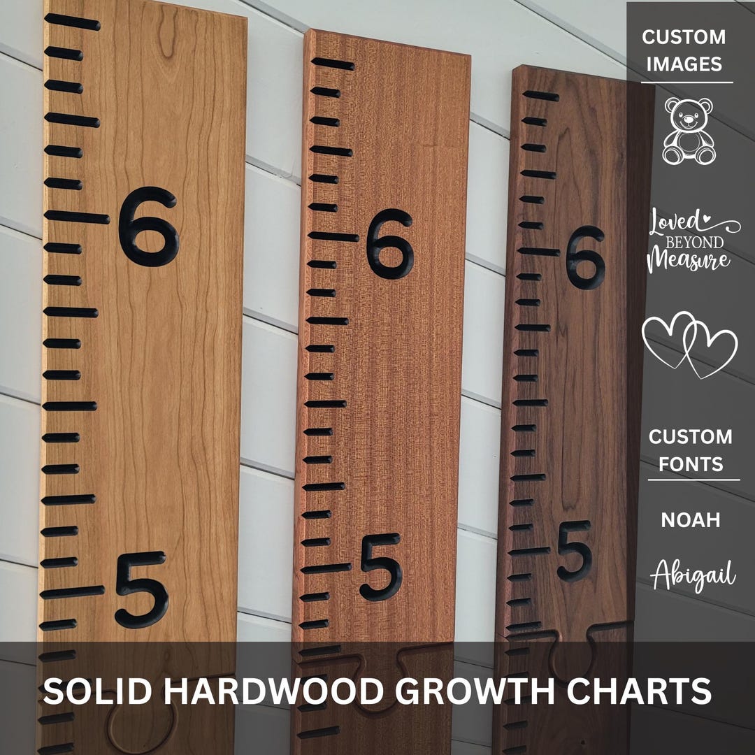 Personalized Wood Growth Chart Ruler: 3D Engraved Height Tracker - Etsy