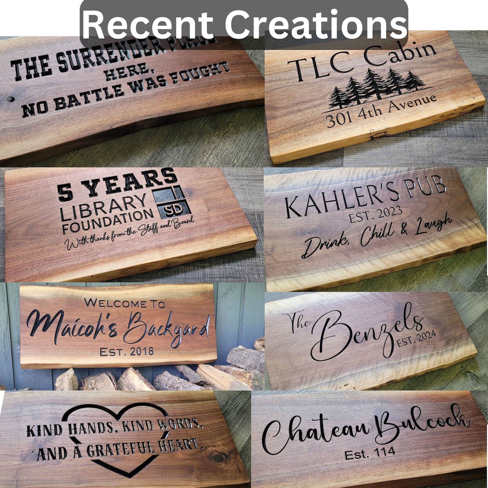 Personalized Live Edge Walnut Sign, Rustic Wedding Decor - Etsy
