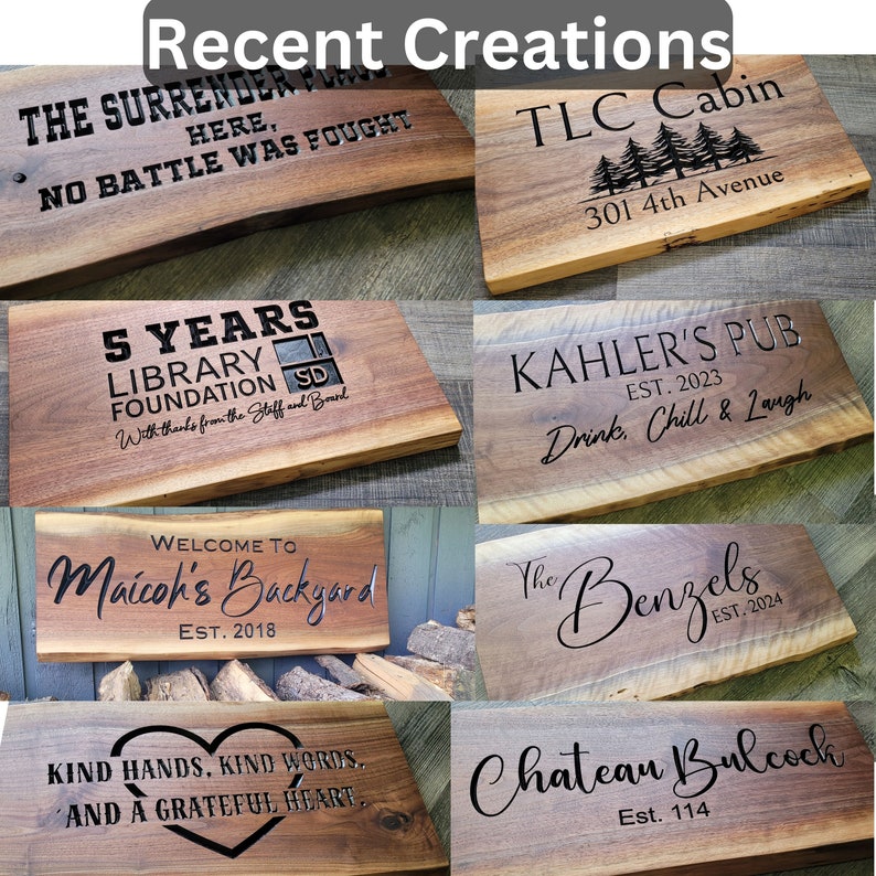 Personalized Live Edge Walnut Sign, Rustic Wedding Decor - Etsy