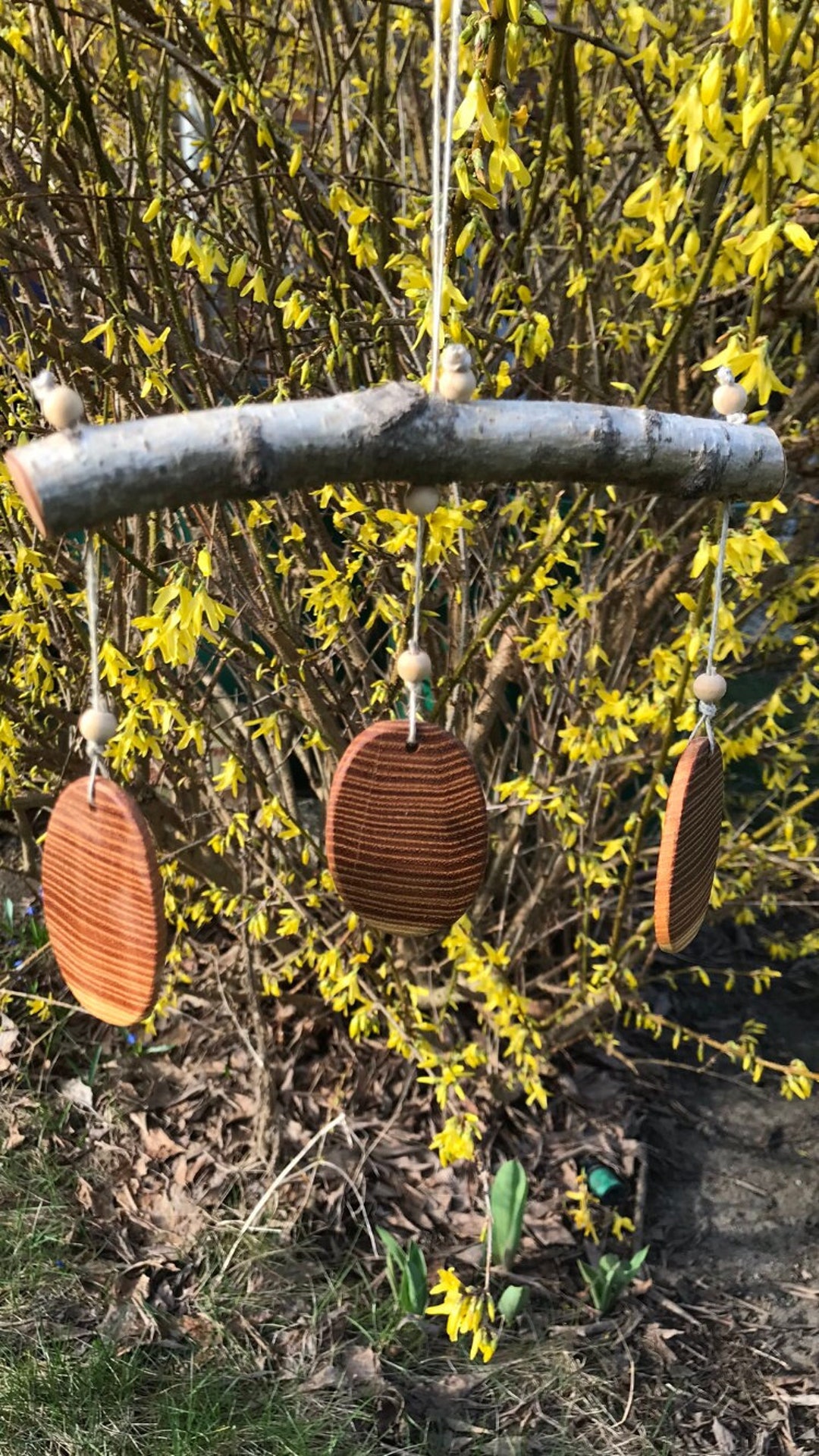 Easter, Wooden Mobile, Wind Chime, Birch Robinia, Wooden Eggs, Wooden ...