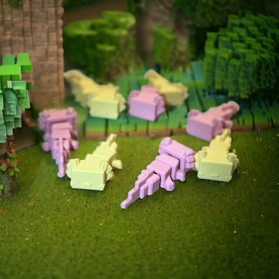 Block Axolotl Articulated Gamer Gift Sensory Fidget - Etsy UK