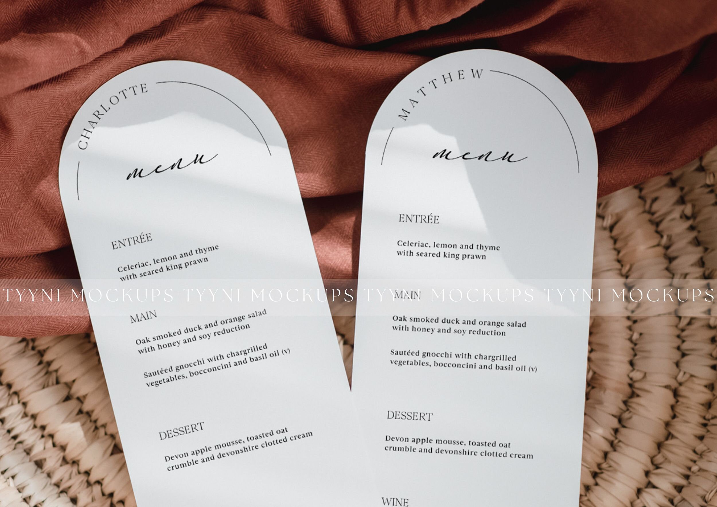 Arch Menu Card Mockup Set Double Boho Wedding Menu in Arch - Etsy