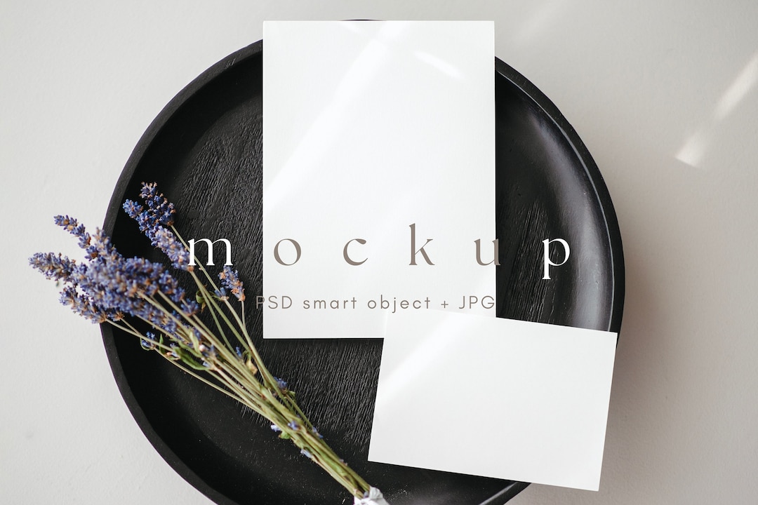 5x7 and 3.5x5 Invitation Suite Mockup, Boho Floral Wedding Mock Up ...