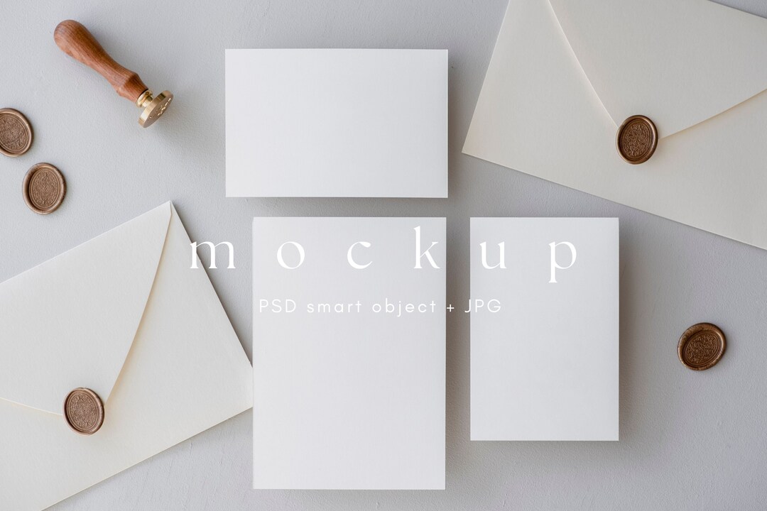 Invitation Suite Mockup Minimalist Wedding Mock up Neutral Card Mockup ...