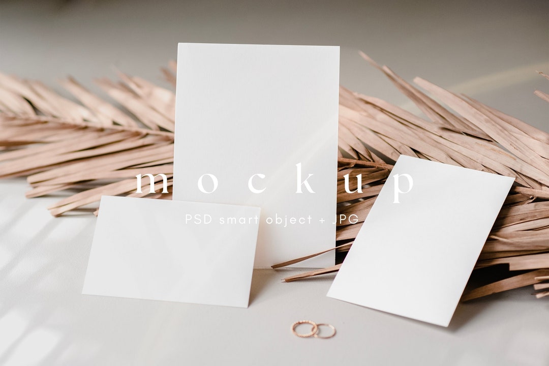 Invitation Suite Mockup Boho, Wedding Mock up Neutral, Card Mockup 5x7 ...