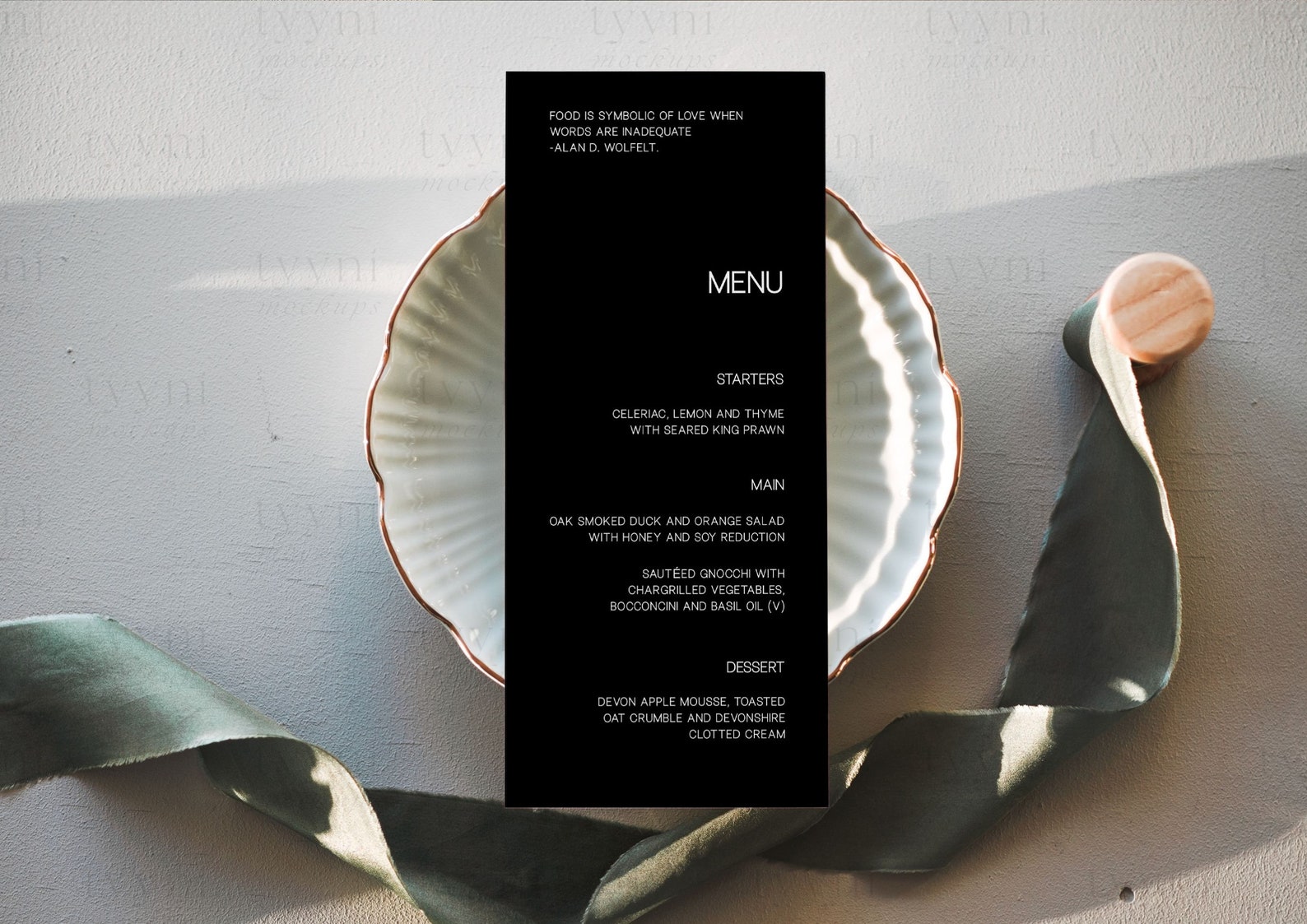 Menu Mockup 4x9 Card, Boho Wedding Menu Mock Up, Modern Wedding Dinner ...