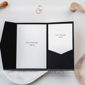 Black Pocketfold Invitation Mockup Suite, Minimalist Mockup - Etsy