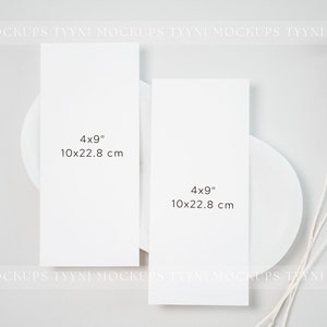 Double 4x9 Menu Card Mockup Set, Minimalist Wedding Menu, Modern ...