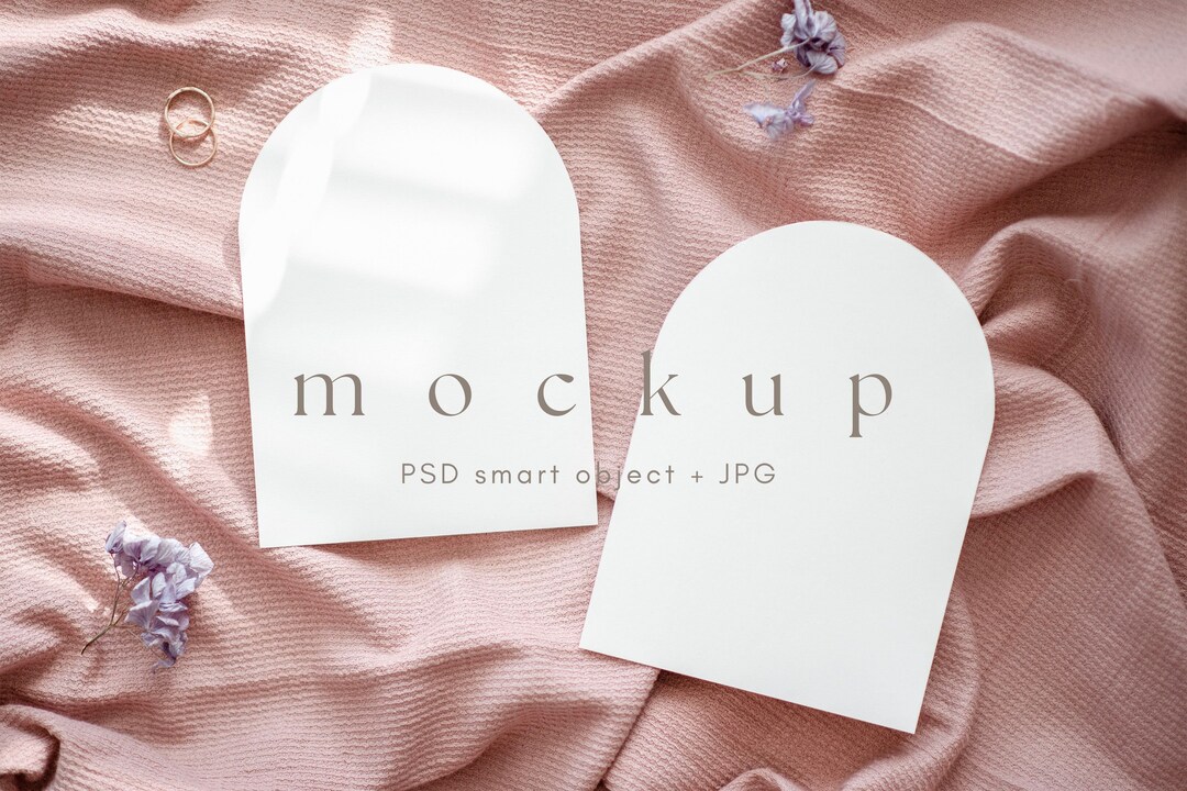 Double Arch Invitation Mockup, Modern Two Floral Arch Cards Mock up 5x7 ...